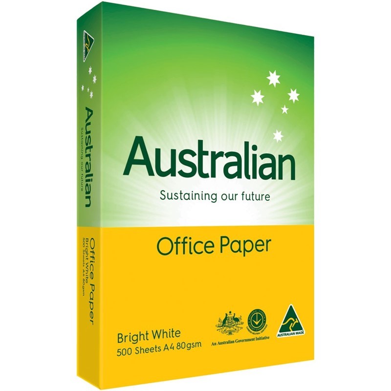 AUSTRALIAN A4 BRIGHT WHITE COPY PAPER 80GSM WHITE PACK 500 SHEETS Total ...